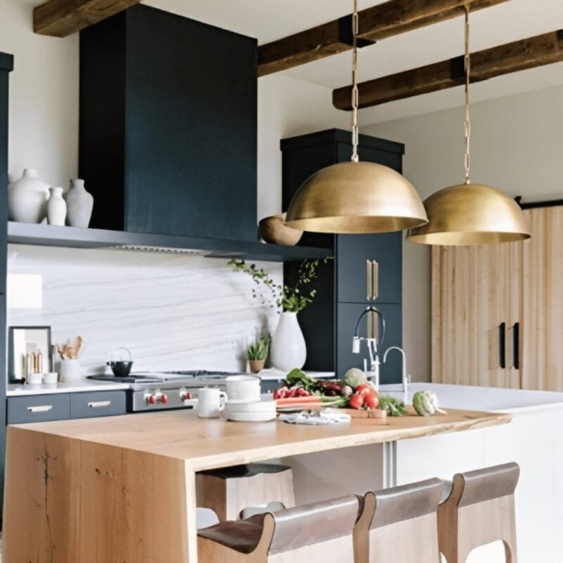 Oversized Brass Pendant Light