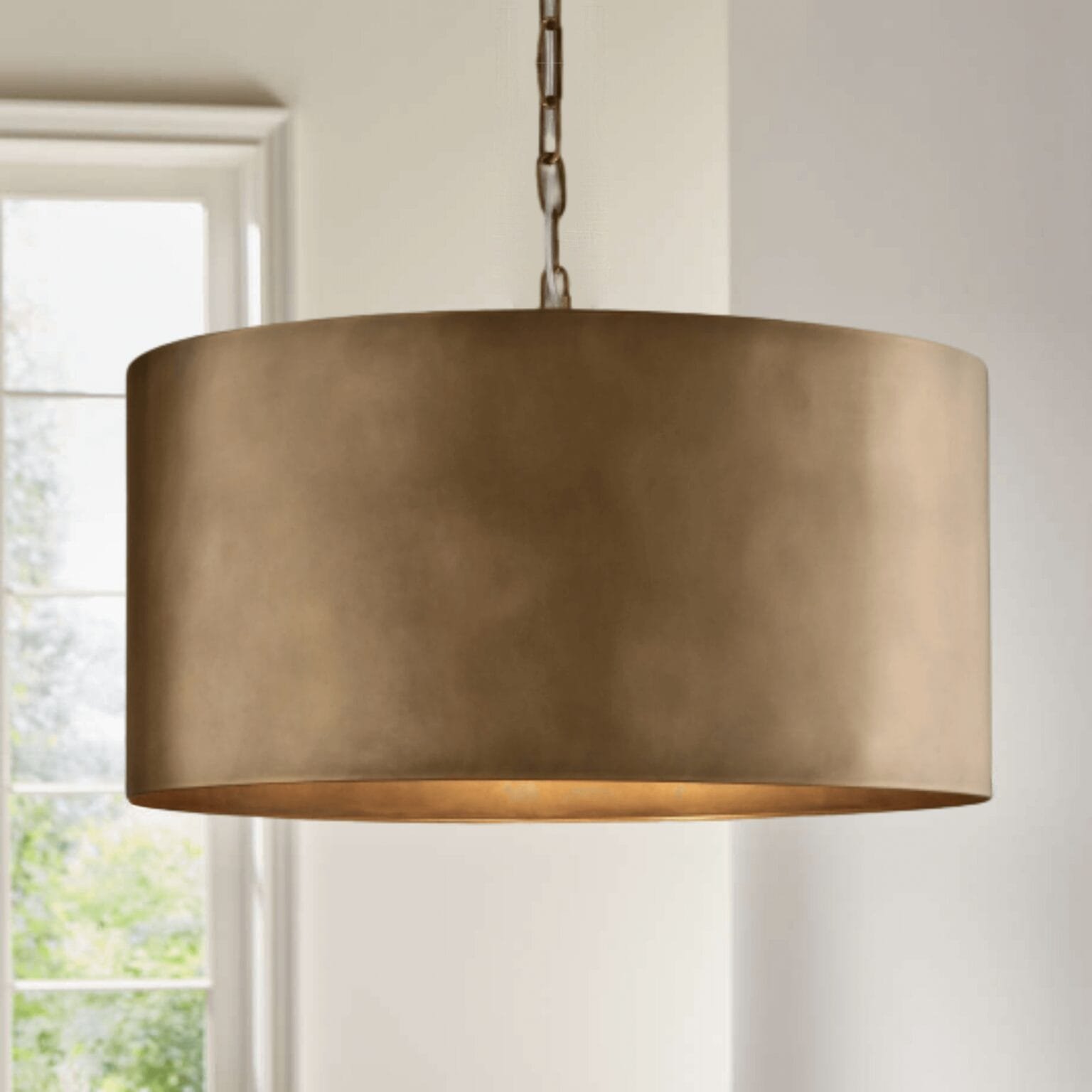 Elegance Drum Pendant Light Shade — BrassPendant